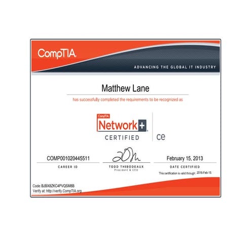 CompTIA A+ ce Certificate | PDF