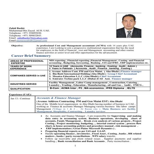 zahid cv new | PDF | Business Accounting & Finance | Business