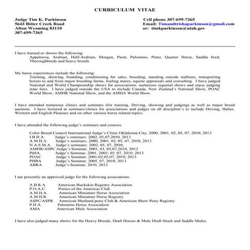 CV | DOC | Equine Sports | Sports