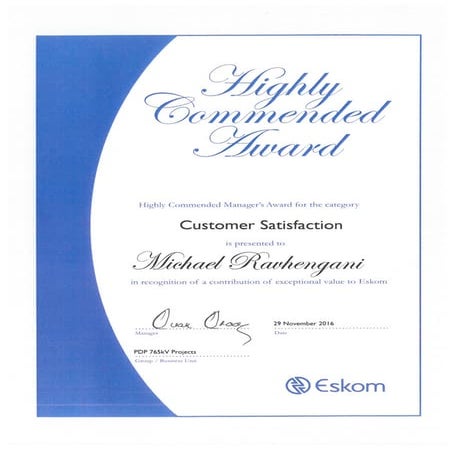 Eskom Competence Award 2016 | PDF