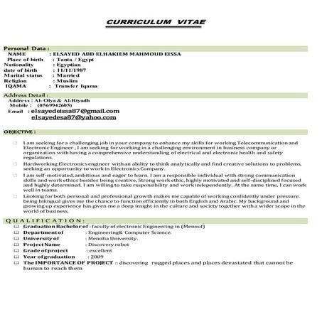 ELV ENGINEER RESUME | DOC