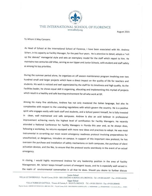 ISF Recommendation letter_DW | PDF