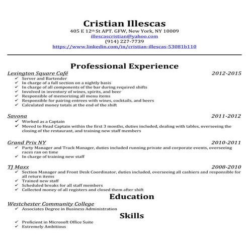 resume 2016 | DOCX
