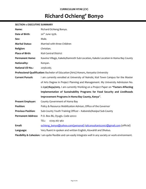 Christine Akoth Oyugi Profile. Gender and Inclusion Specialist | PDF