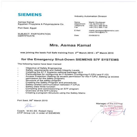 Siemens ESD Certificate | PDF