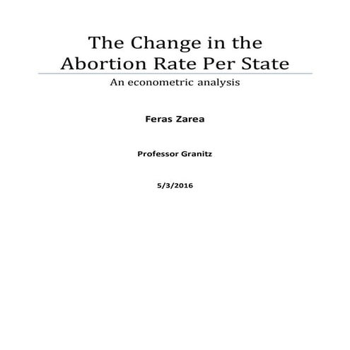 Econometrics Abortion paper | DOCX