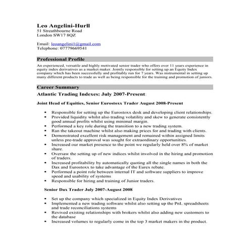 Leo Angelini-Hurll CV | DOC