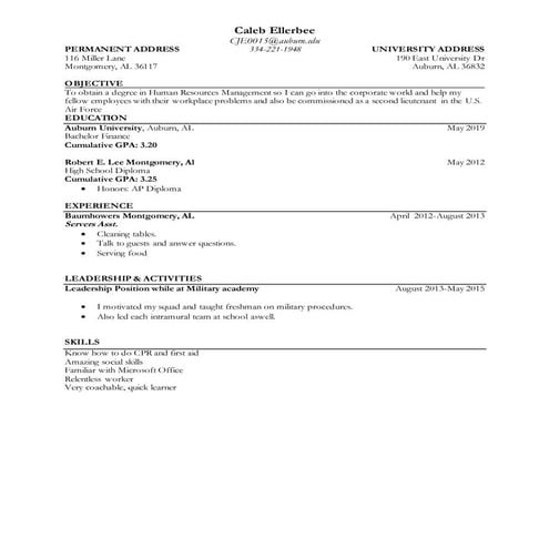 Caleb Ellerbee's Resume | DOCX