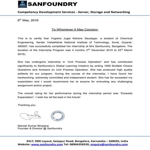 Wipro Internship Certificate
