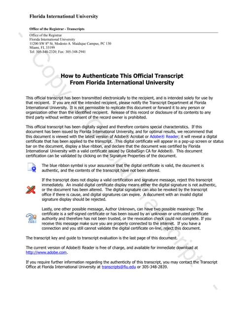 Official College Transcript 2015 | PDF