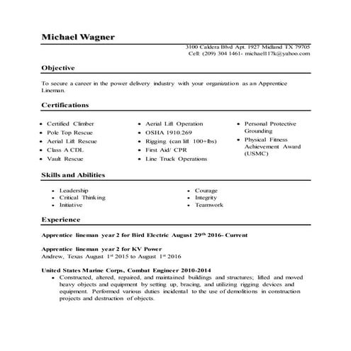 michael's resume 2015 | DOCX