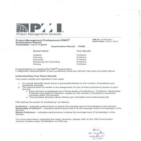 PMP Score Card - July 8th 2015 | PDF