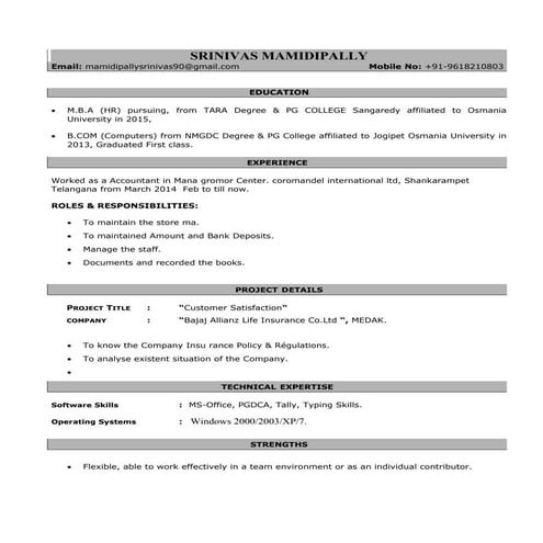 srinivas resum | DOC