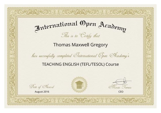 TESOL certificate | PDF