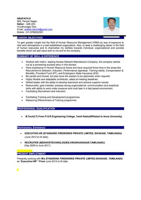 HR 5+ Years experience.. | PDF