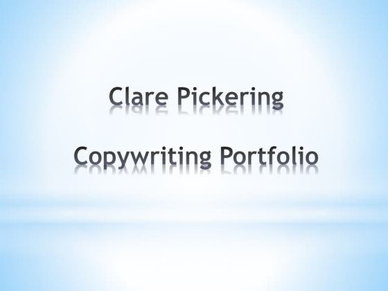 Clare Pickering presentations