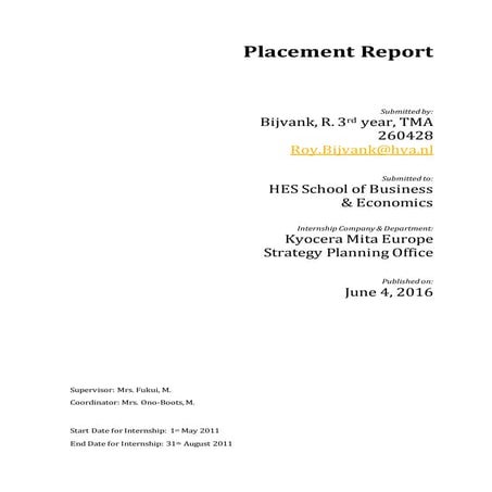 Placement Report v1 | PDF