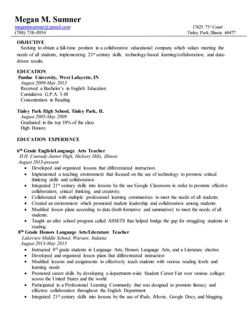 Megan Sumner presentations