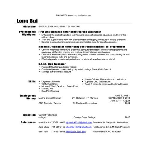 Long Bui Link-In Resume | PDF