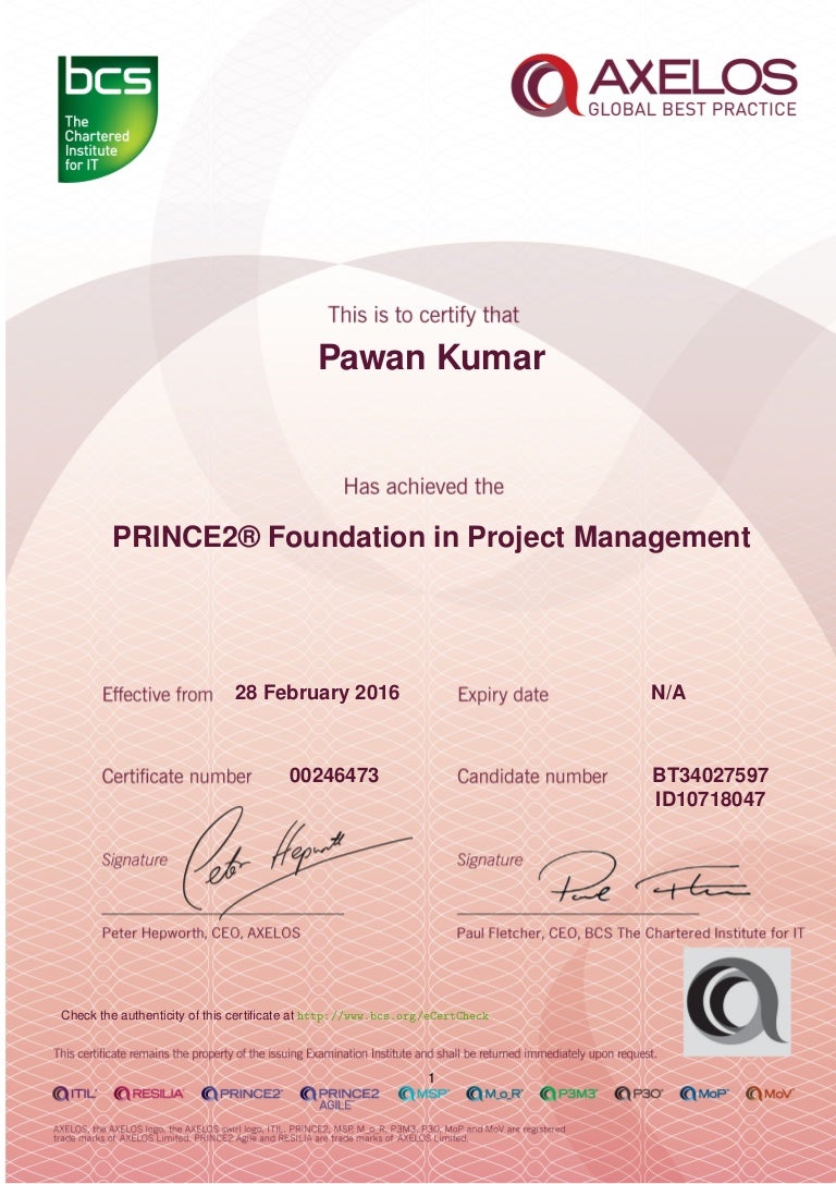 PRINCE2 Certificate prince2-certificate