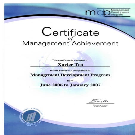 Management Development Program - IQPC Worldwide | PDF