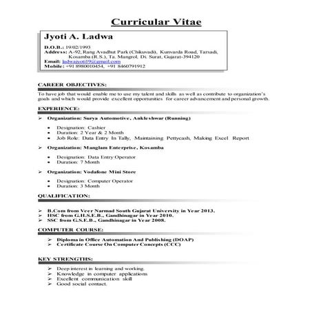 CV Format | PDF