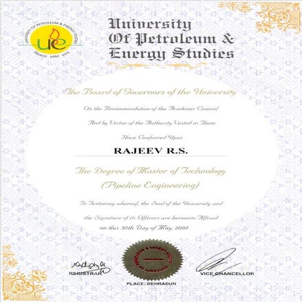 M Tech Degree Certificate | PDF