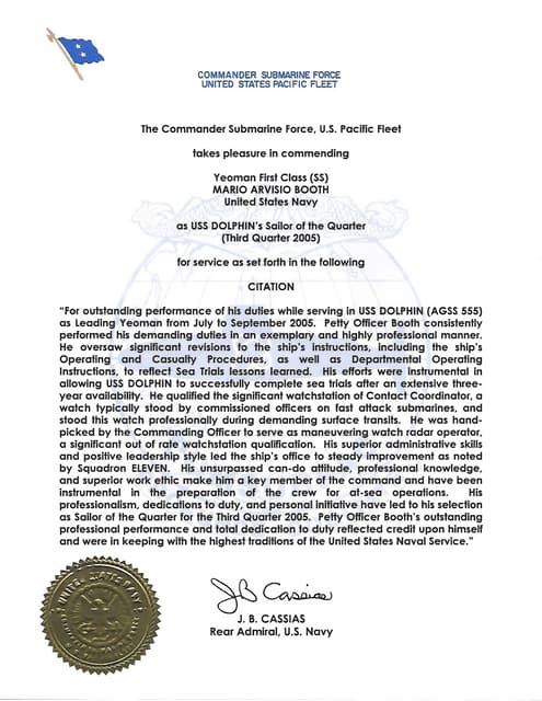 Letter of Commendation 731 | PDF