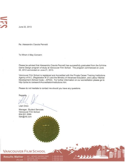 President Secretariat Appreciation Letter | PDF
