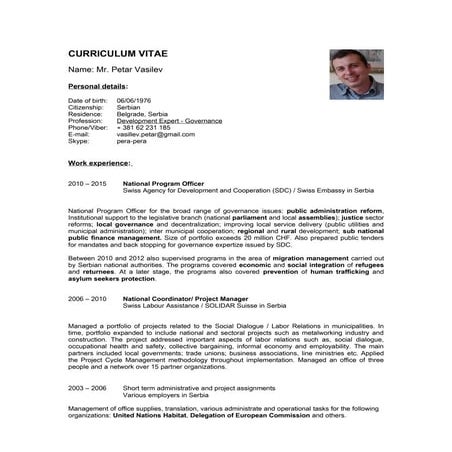 Petar Vasilev CV | DOC