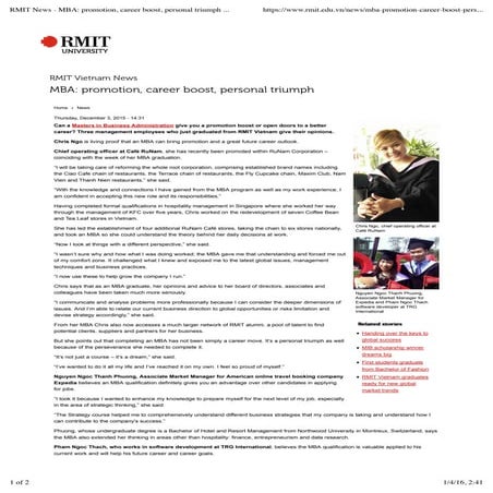 RMIT News - MBA: promotion, career boost, personal triumph | RMIT ...