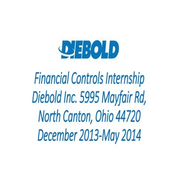 Diebold Internship Presentation | PPTX