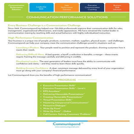 Communispond - Solutions | PDF