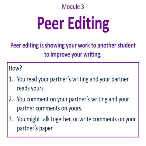 E3 m3.4 Peer editing | PPT