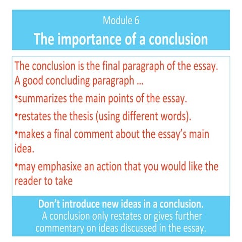 E3 m6.2. Concluding paragraphs for essays | PPT