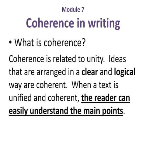 E3 m7.2 Coherence | PPT