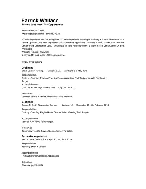 Eric R. Odom Resume | PDF