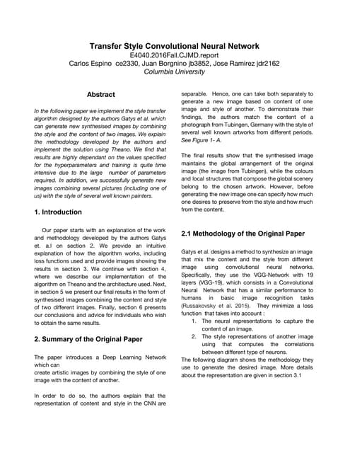 Neural style transfer | PPT