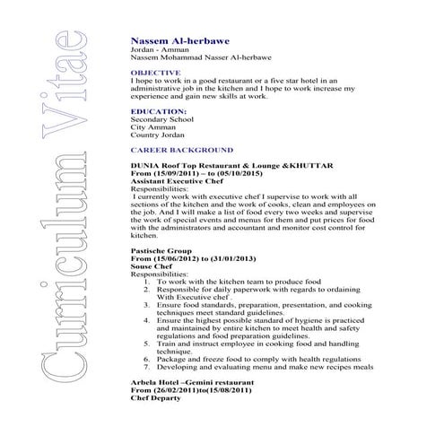 CV NASEEM | DOC | Bars & Restaurants | Attractions