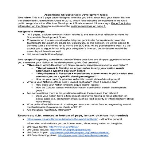 UN Sustainable Development Goals Assignment Individual paper SDG.docx