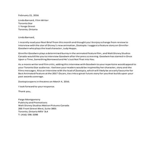 Pitch Letter and Social media posts | DOCX