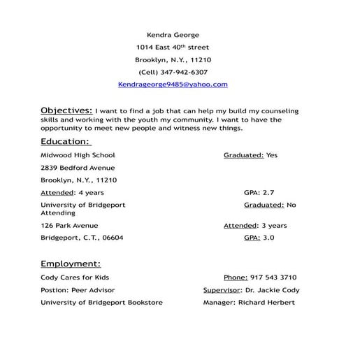 Kendra George- Resume | PDF