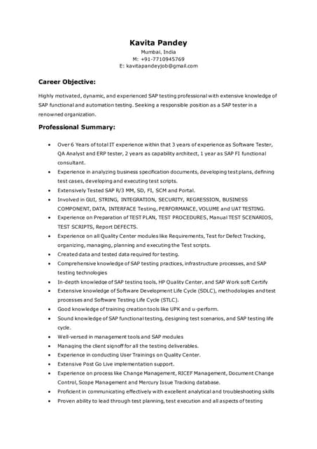 Samarendra_Roy_SAP_Testing_Support | PPT