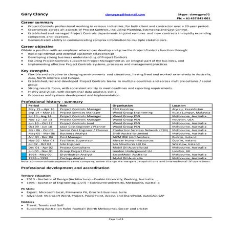 Gary Clancy CV - November 2016 | DOCX