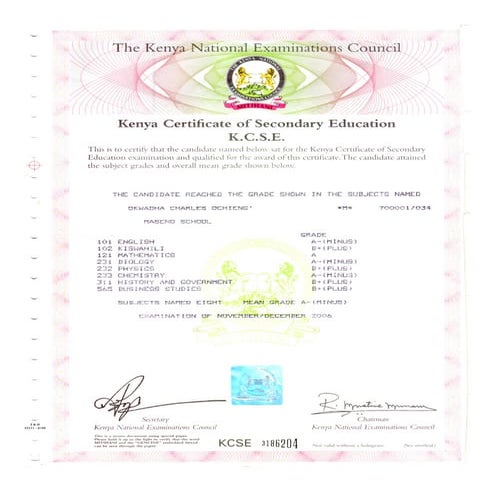 charles-kcse cert | PDF