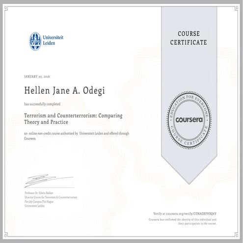 Counterterrorism Cert Uni of Leiden | PDF
