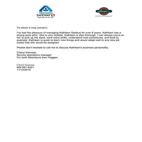 Walgreens_Letter Of Recommendation 3 24 15 | DOCX