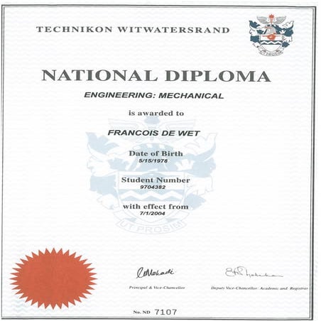 National Diploma Mechanical Engineering | PDF