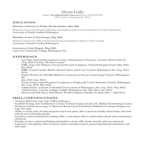 Resume 2016 Update | PDF