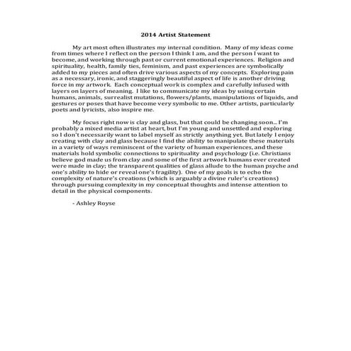 2014 Artist Statement | DOCX